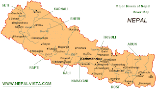 Natural Resources Of Nepal: Map of Rivers